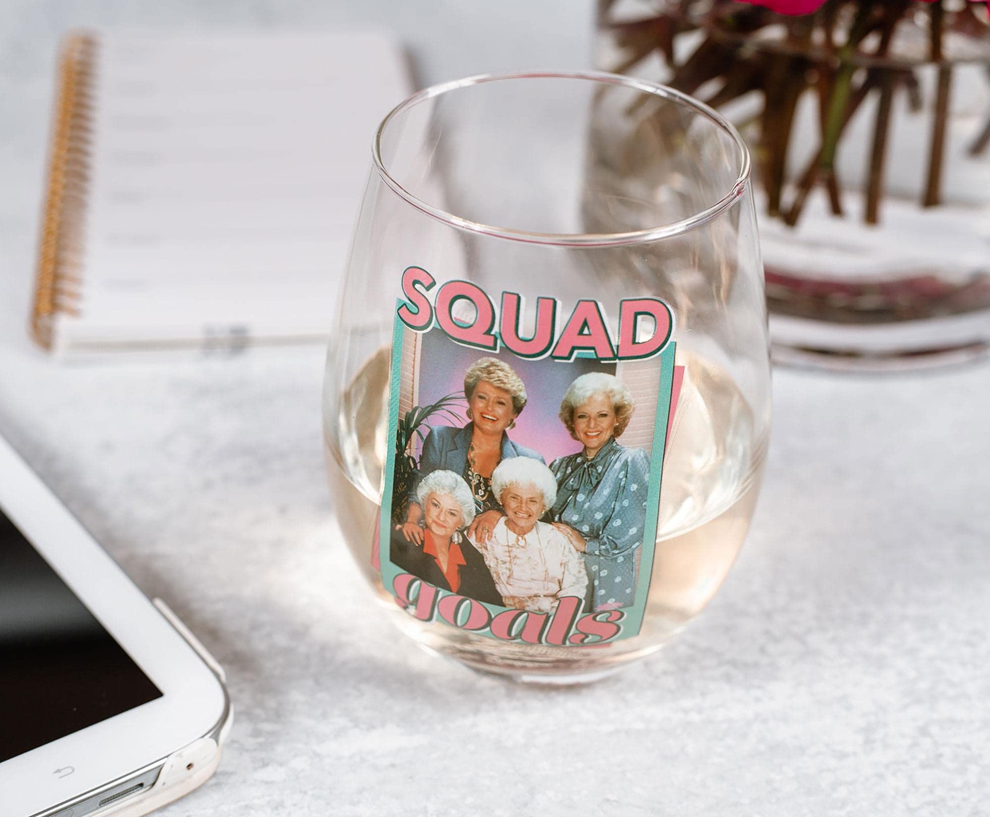 Silver Buffalo The Golden Girls Squad Goals Stemless Glass | Holds 20 Ounces
