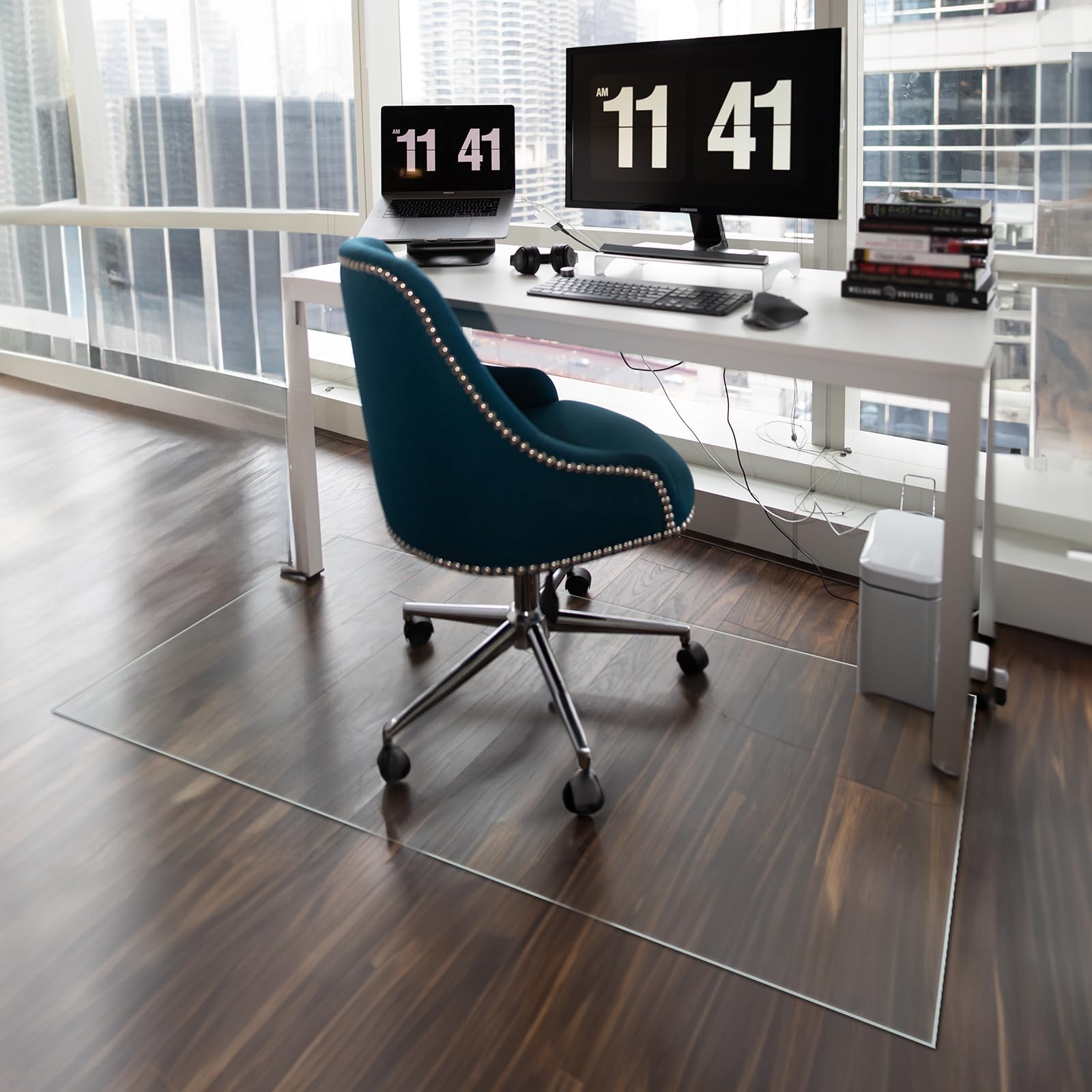 Office Chair Mat for Hardwood Floor, Transparent Floor Mats Wood/Tile Protection Mat for Office & Home, Computer Desk Chair Mat, Easy Glide/Clean, Floor-Protector (Size: 30" X 48" Rectangle)