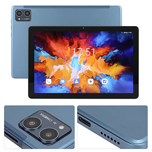Yoidesu 10.1 Inch Tablet for Android 11, 12GB RAM 256GB ROM 512GB Expand, IPS HD Touch Screen, 4G LTE Calling Tablet, 2.4G/5G WiFi, 8MP+20MP Camera, 8000mAh, Blue