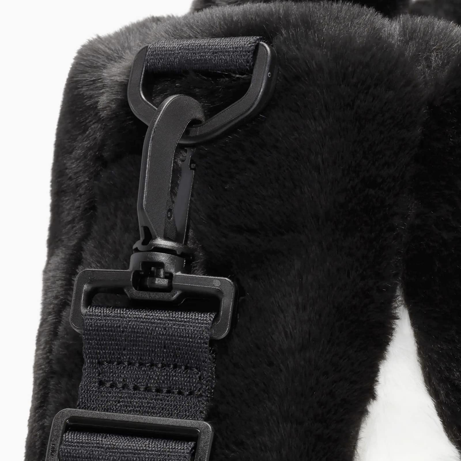 Nike Sportswear Faux Fur Tote Bag Purse (10L) (Black/Sail)