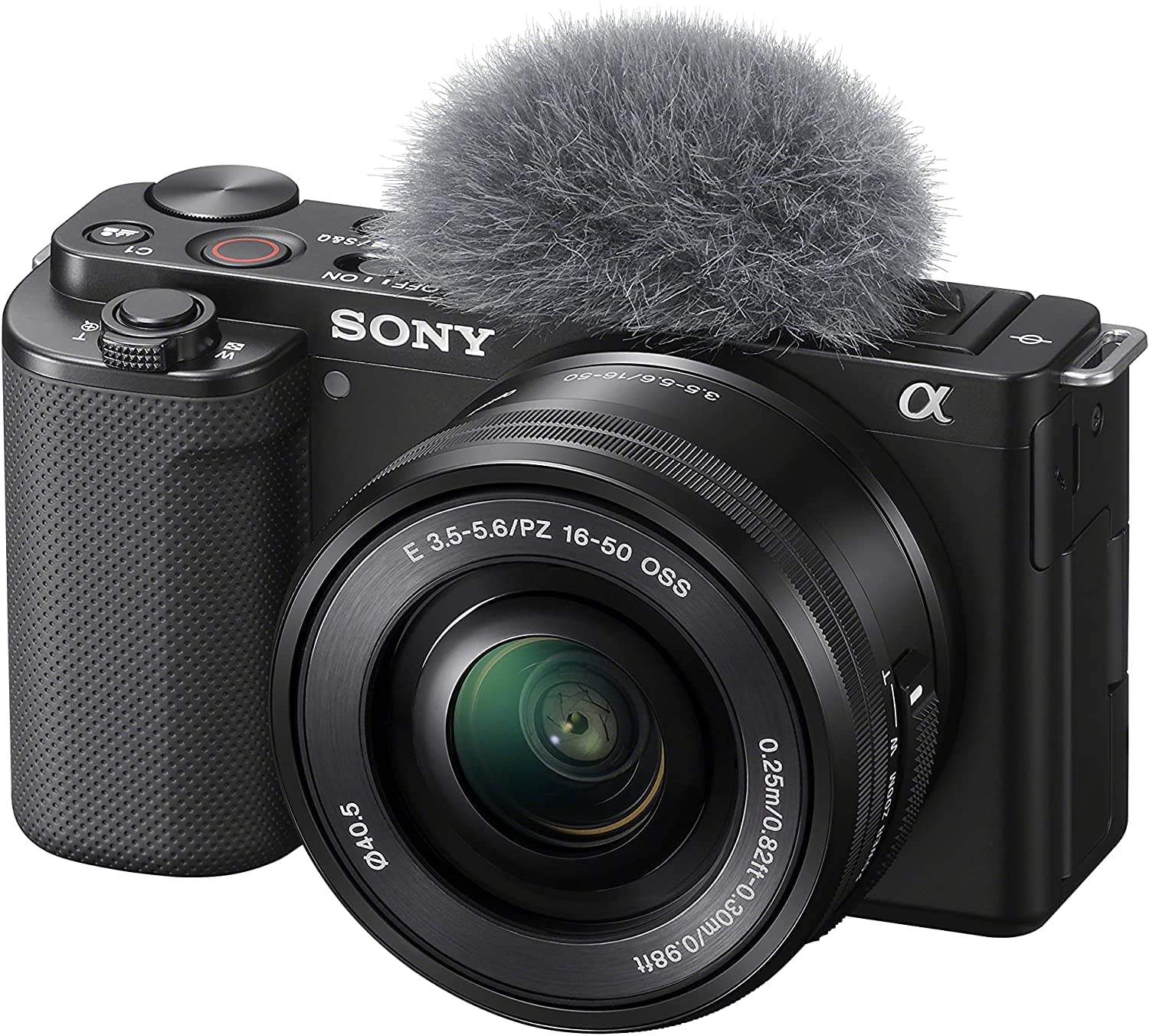 Sony Alpha ZV-E10 Mirrorless Vlog Camera with 16-50mm Lens Bundle Handy Case, 2X 64GB SDXC Card, Water Resistant Backpack, Tripod, Hand Strap, Card Reader + More Black