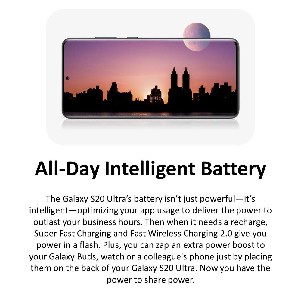Samsung Galaxy S20 Ultra, 128GB, Cosmic Gray - for Verizon (Renewed)