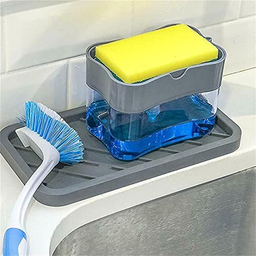 Soap Pump Dispenser Soap Dispenser Pump with Sponge Manual Press Liquid Dispenser Container Manual Press Soap Organizer Kitchen Tools Bottles Dispenser (Color : Brass)