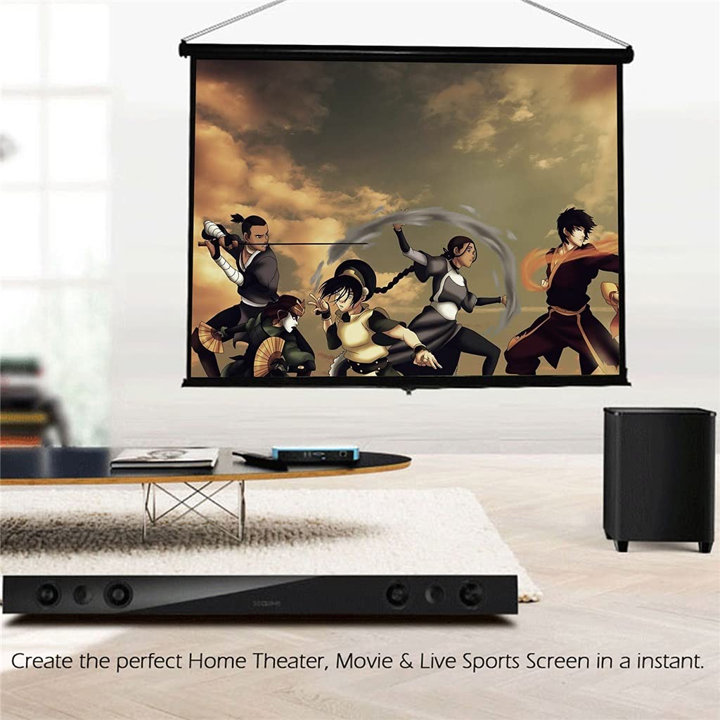 Projector Screen 50 inch Pull Up Folding Projecting Screen Home Theater for DLP Projector Handheld Projector 4:3