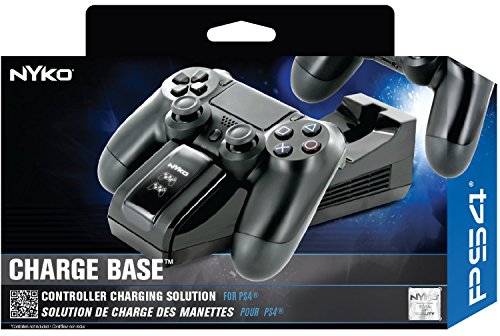 Nyko Charge Base - PlayStation 4 with a Modern and Simple Drop and Charge Design, Dual Patented Dongle Charging Port, Includes a USB and Wall Mount for Super Fast Charging of PS4, PS4 Pro and PS4 Slim Controllers