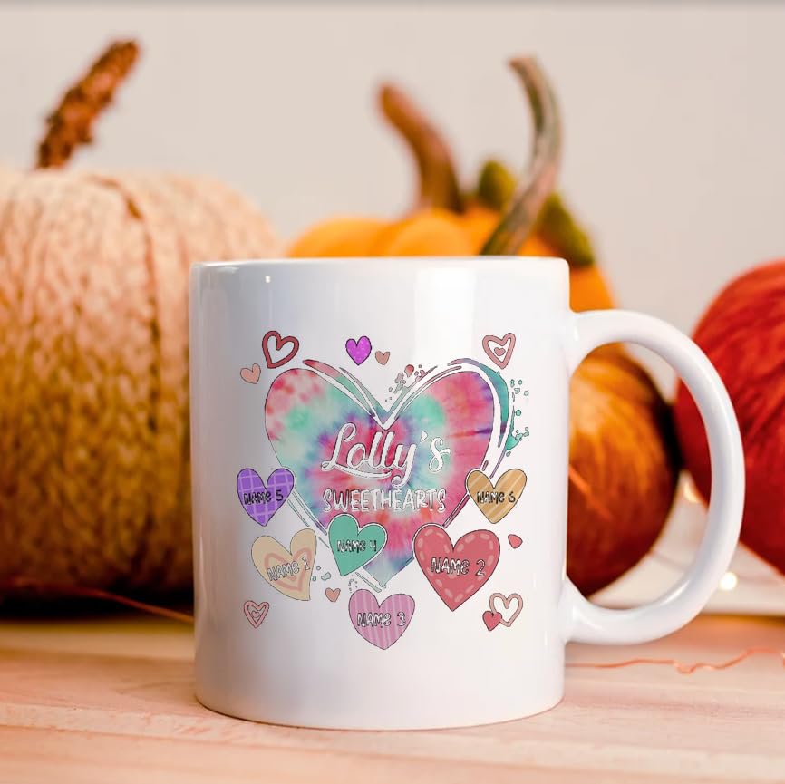 Personalized Lolly Sweethearts Custom With Grandkids Name Valentines Day Mothers Day Birthday Christmas Mug