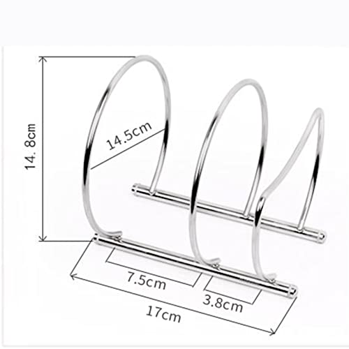 SEYFI Kitchen Shelves,Pot and Pan Organizers Rack 3 Card Slots, Kitchen Countertops Bakeware Holder, Pot Lid Stand, Reusable, for Dish Plate, Cutting Boards