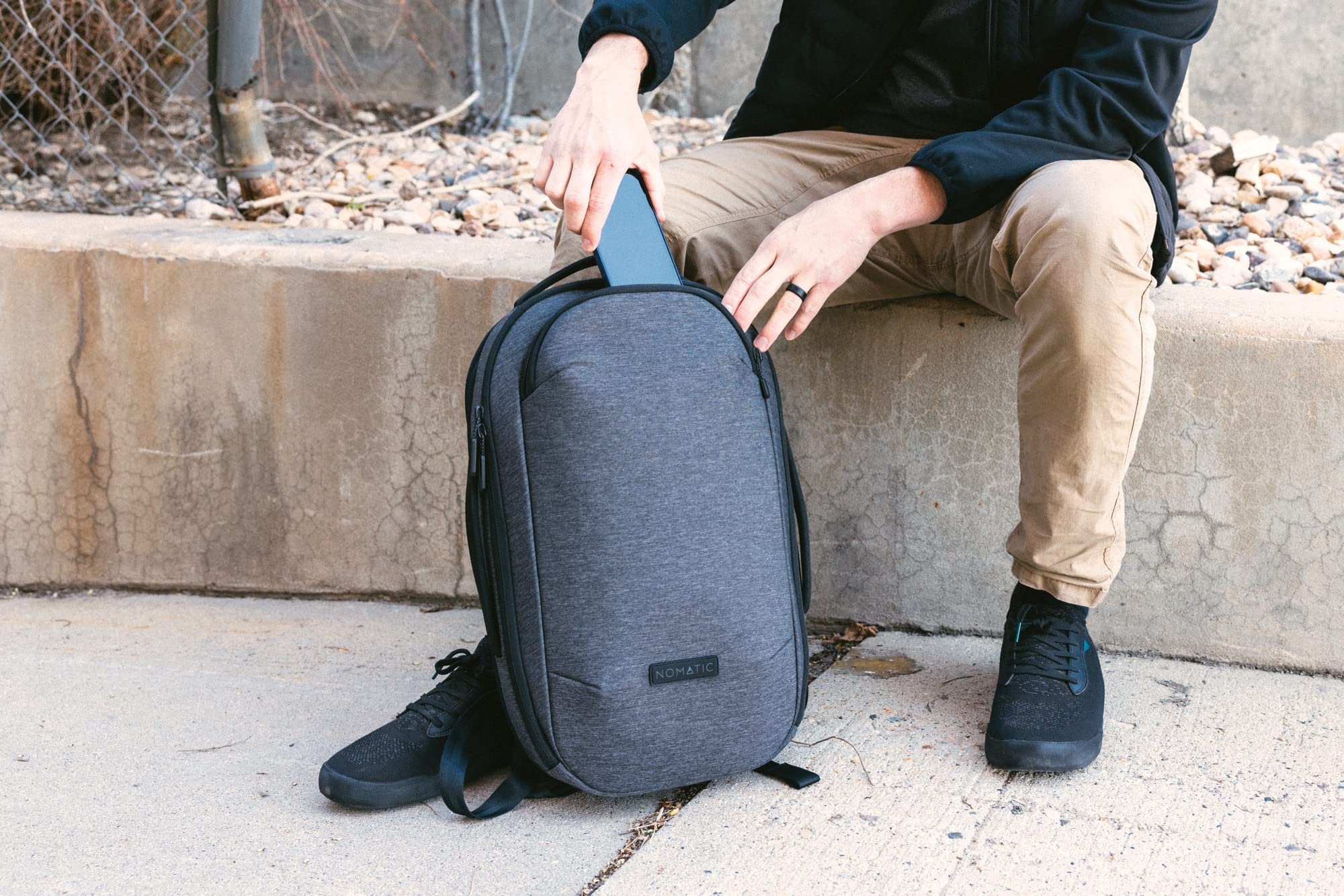 NOMATIC Navigator Lite 15L Travel Backpacks - Lightweight Backpack - Great Work Bag/Business Backpack - Gray