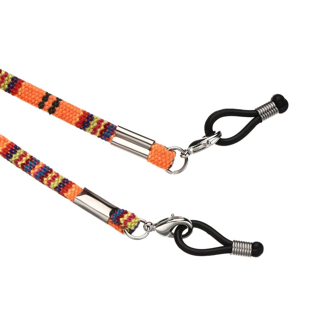 Tvoip 10Pcs Portable Ethnic Pattern Neck Buckle Lanyard Hanging String Neck Strap Hat Chin Cord Glasses Masks with Adjustable Cord Fastener,Unisex Removable Sun Hat Chin Strap