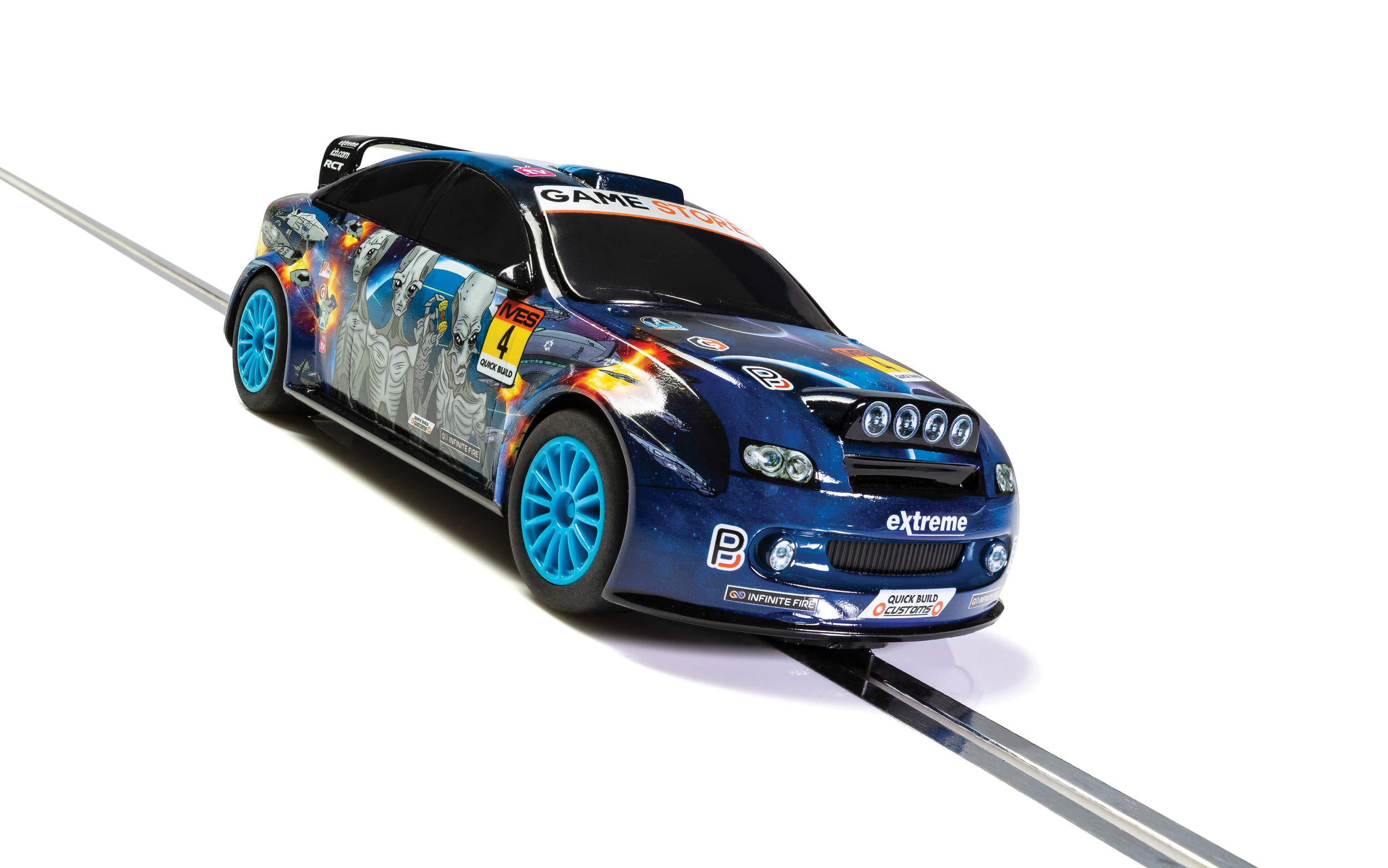 Scalextric Team Rally Space 1:32 Slot Race Car C3962 - Black & Blue