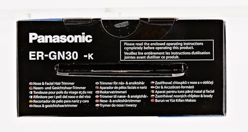 Panasonic ER-GN30-K Nose, Ear n Facial Hair Trimmer Wet/Dry with Vortex Cleaning System, Black