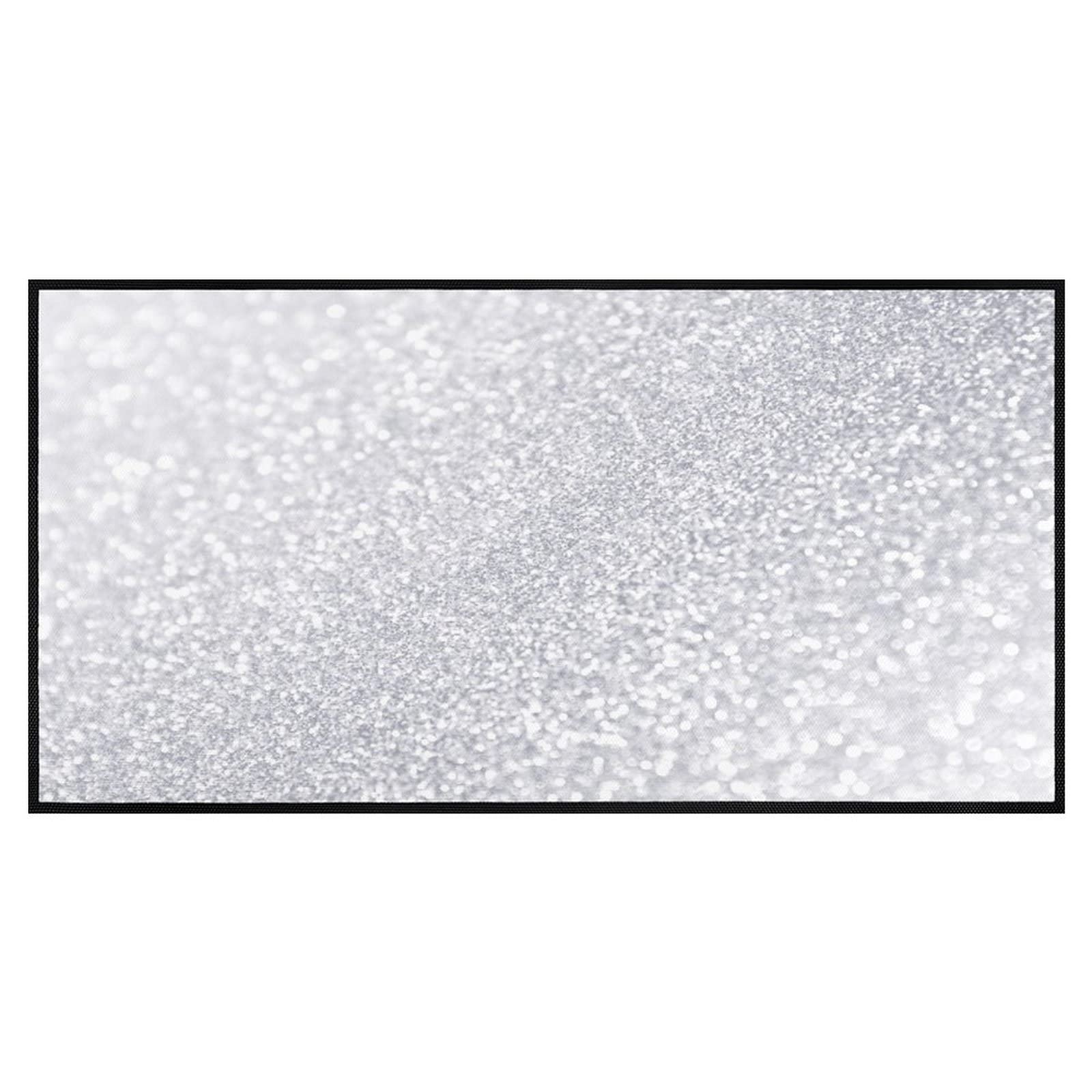 TsyTma Silver Glitter Bling Kitchen Rug Non-Slip Decor Absorbent Kitchen Floor Mat Bathroom Rug Waterproof Runner Rug 39"x20"