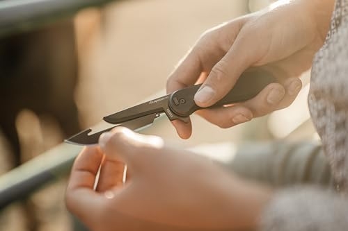 OUTDOOR EDGE RAZOR VX3 | Replaceable Blade EDC Flipper Folding Pocket Knife | 3" Blade, Ball Bearings, Black G-10 Stainless Steel Handle, Reversible Pocket Clip | Outdoor, Camping, Survival, Utility