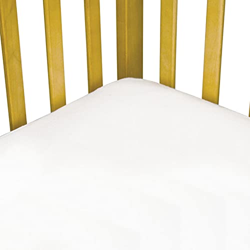 Sealy Allergy Protect Antimicrobial Waterproof Fitted Toddler Bed and Baby Crib Mattress Pad Cover Protector, Noiseless, Machine Washable and Dryer Friendly, 52" x 28" - White