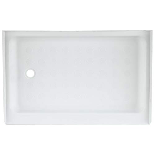 RecPro RV Shower Pan | 36" x 24" x 5" Left Drain in White | RV Shower Base | Camper Shower Pan