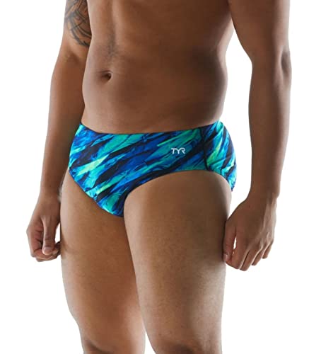TYR SPORT Men's Standard VITRIC Racer, Blue Green, 30