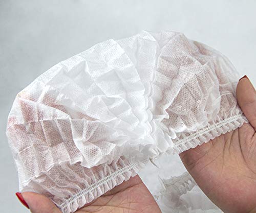 QIAN SOU Disposable Bouffant Caps Silky Soft Hair Nets 24" Pack of 100