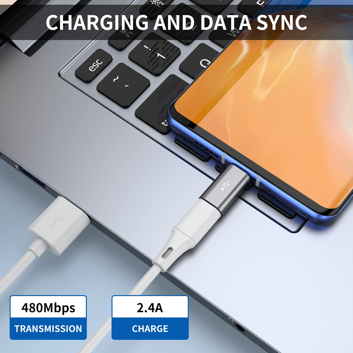 QianLink Micro USB to USB C Adapter,8-Pack Aluminum USB Type C Adapter Convert Connector Compatible with Samsung Galaxy S10 S9 S8 Plus Note 9 8, LG V40 V35 V30 V20 G7 G6,Pixel 2 XL,Moto Z2 Z3(Gray)