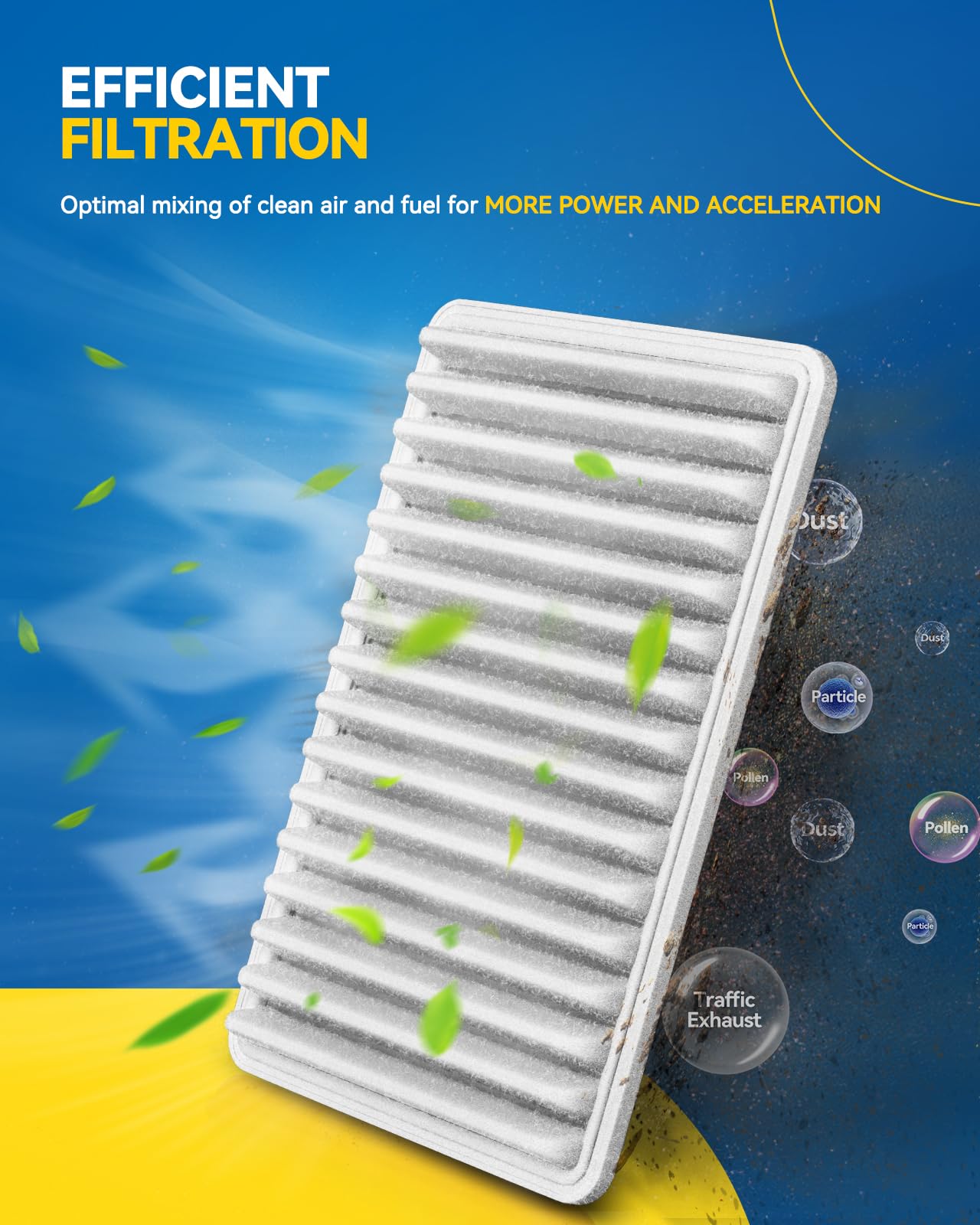 PHILTOP Engine Air Filter CA10171 Replacement for Camry 2007-2009 2.4L, Camry 2010-2017 2.5L, Venza 2009-2016 2.7L - Gas L4 Engine