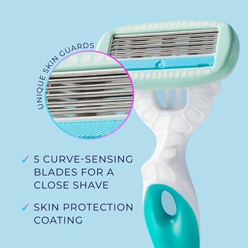 Schick Hydro Silk Sensitive Skin Disposable Razors for Womens, 6 Count
