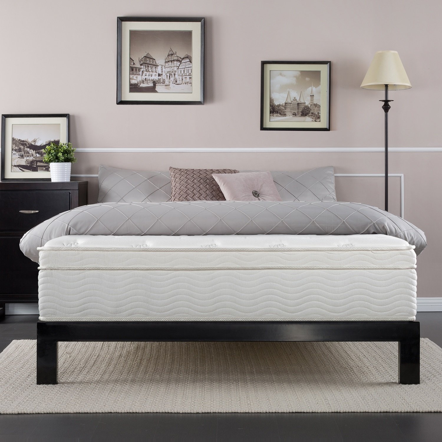Night Therapy Spring 13 Inch Deluxe Euro Box Top Spring Mattress, Queen