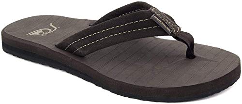 Quiksilver Men's Carver Suede 3 Point Flip Flop Athletic Sandal, Demitasse Solid, 10 M US