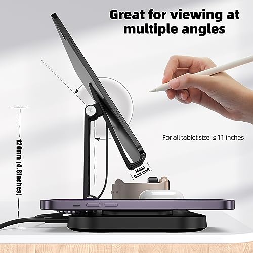 Wireless Charging Station for Apple, Wired Charger for iPad Charging Station, 4 in 1 Wireless Charging Stand Multiple Devices for iPhone 15 Pro Max 14 13 12, iWatch 8 7 6 5 4 3 2 Se, Airpods 3 2 Pro