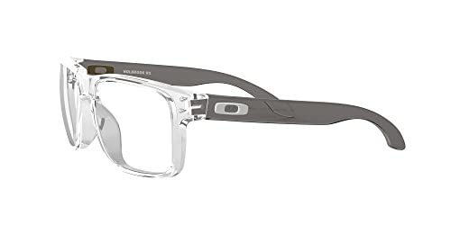 Oakley Men's Ox8156 Holbrook Rx Square Prescription Eyeglass Frames, Polished Clear/Demo Lens, 56 mm