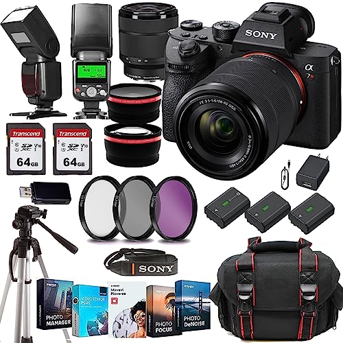 Sony a7R V Mirrorless Camera (ILCE7RM5/B) with Sony FE 28-70mm f/3.5-5.6 OSS Lens Case+128 GIG Memory Cards+TTL Flash+Tripod(17PC) Bundle