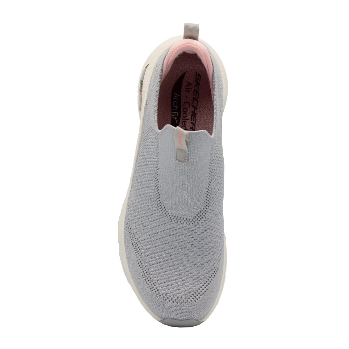 Skechers Women's Arch Fit Slip On Sneaker Lt Gry/Pnk 7.5 Medium US