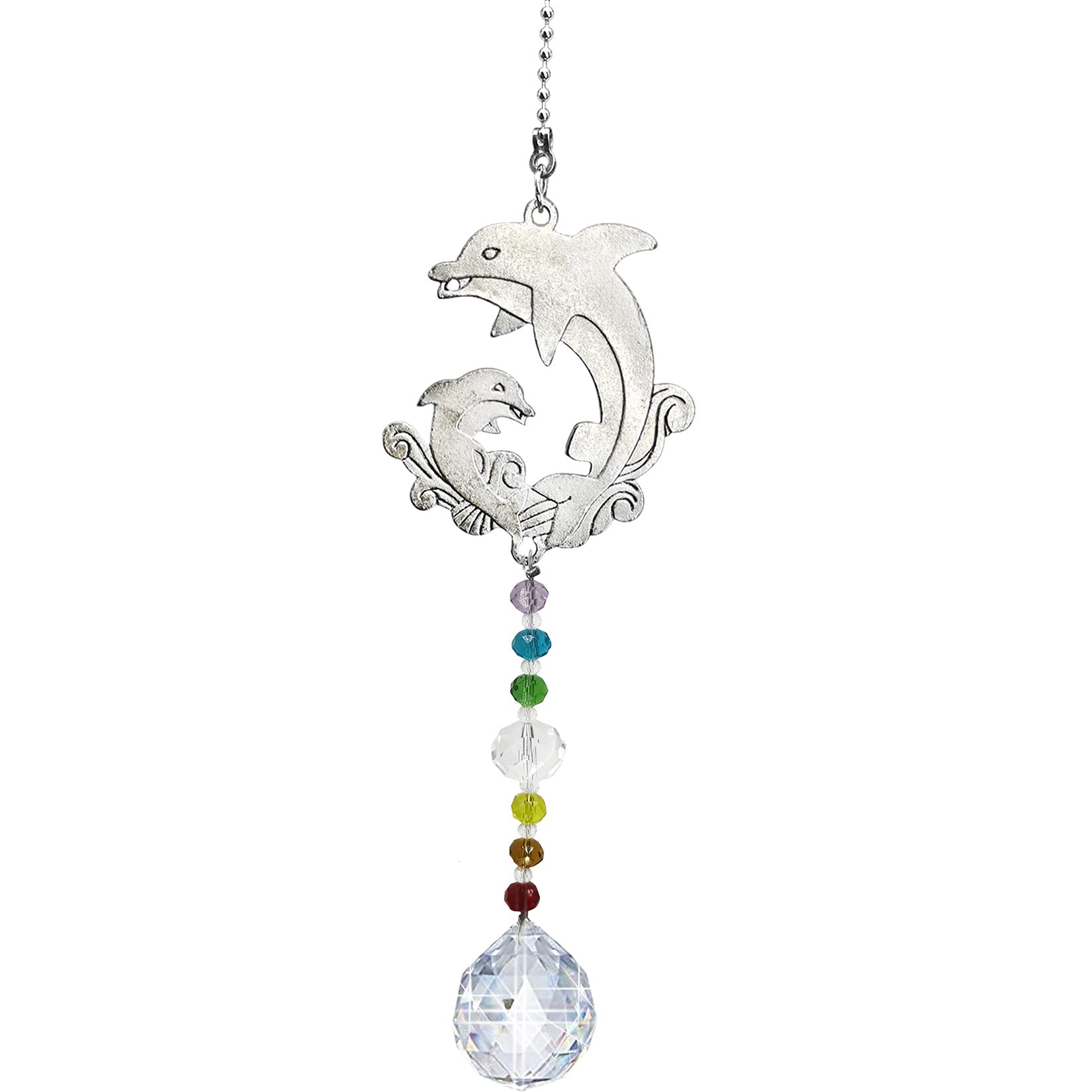 Persofine Window Hanging Suncatcher with Crystal, dolphin Crystal Sun Catcher Hanging Rainbow Maker Ornament for garden corridors and Home Decoration (dolphin)