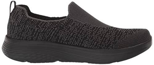 Skechers Women's MAX Cushioning LITE-Knit Slip ON Sneaker, Black/Gray, 6.5
