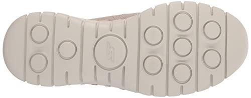 Skechers Women's GO Walk Smart 2-Stretch Knit Sneaker, Taupe/Blue, 7.5