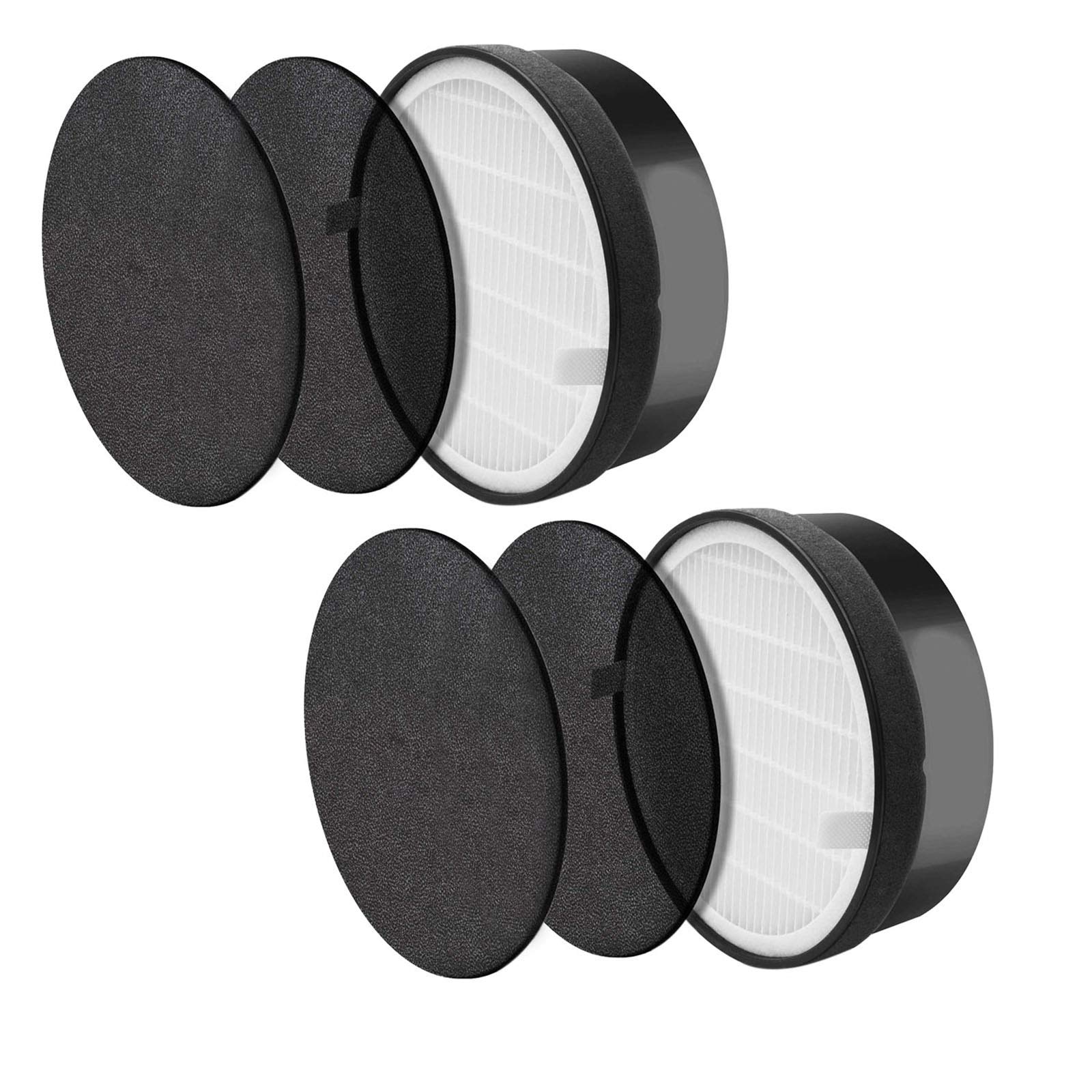 PUREBURG LV-H132 True HEPA Replacement Filter Kit Compatible with Levoit LV-H132 Air Purifier, Replaces Part LV-H132-RF, H13 4-Stage Filtration Activated Carbon Air Clean Dust VOCs,2-Pack