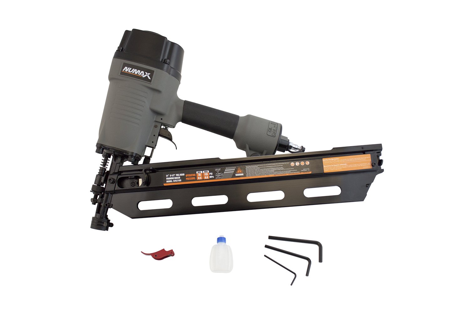 NuMax SFR2190 Pneumatic 21 Degree 3-1/2" Framing Nailer