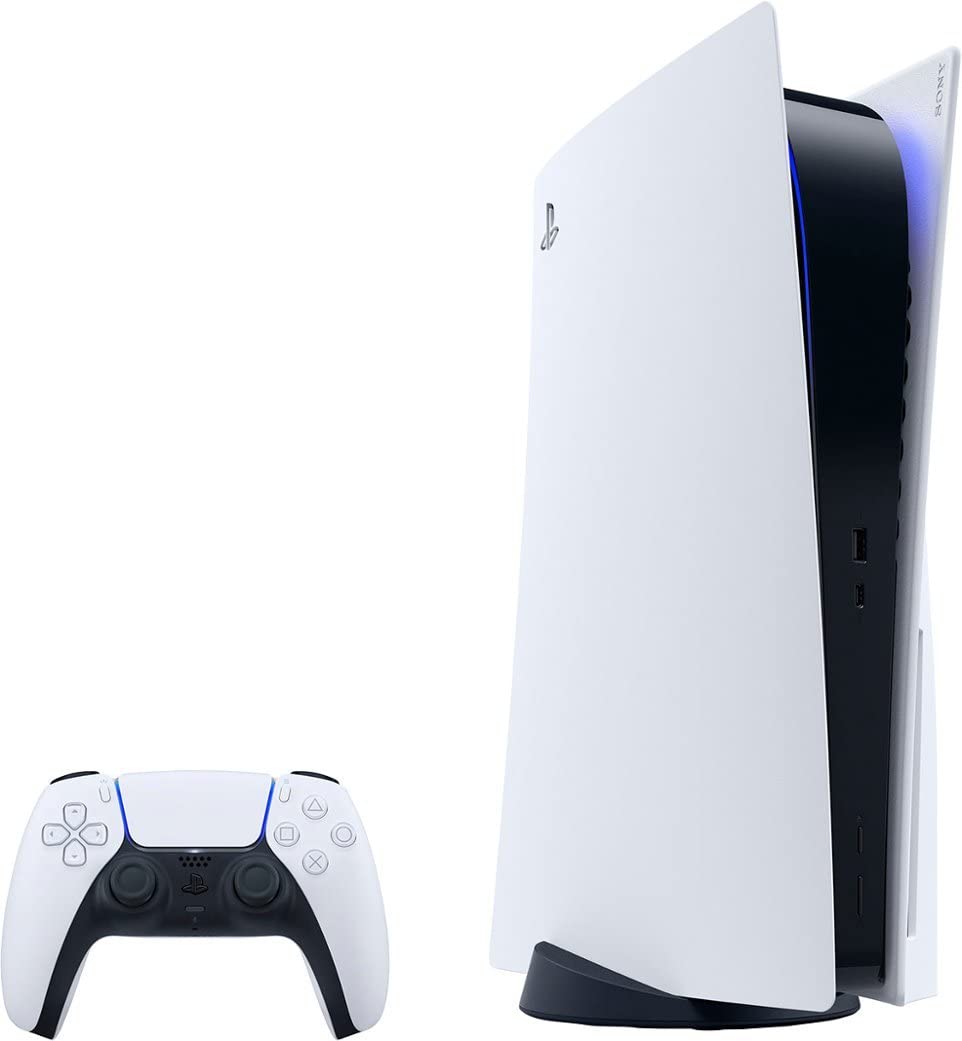 PlayStation 5 Enhanced Storage 1.8TB Disc Version Console - PS5 Disc Console with 1.8TB Ultra-High Speed PCIe Gen 4 NVNe SSD, DS Controller, Case, White, with GOW Voucher