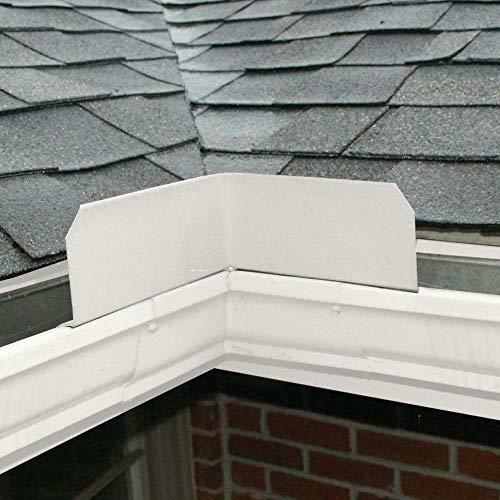 OBIOZZ 3 or 6-Pack Aluminum Roof Valley Splash Shield Gutter Guard in White DLHUS917 (Size : 6-Pack)