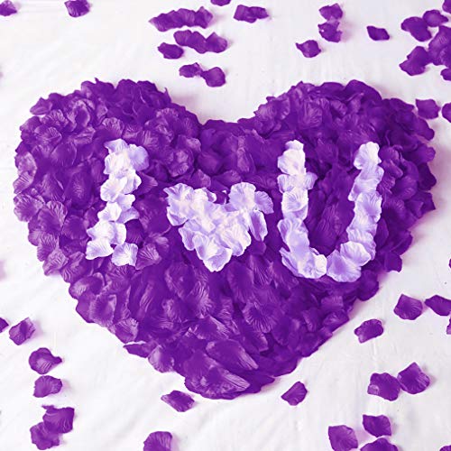obmwang 2000 PCS Artificial Silk Rose Petals for Wedding Party Favors Decoration and Vase Home Decor Wedding Bridal Decoration. Purple