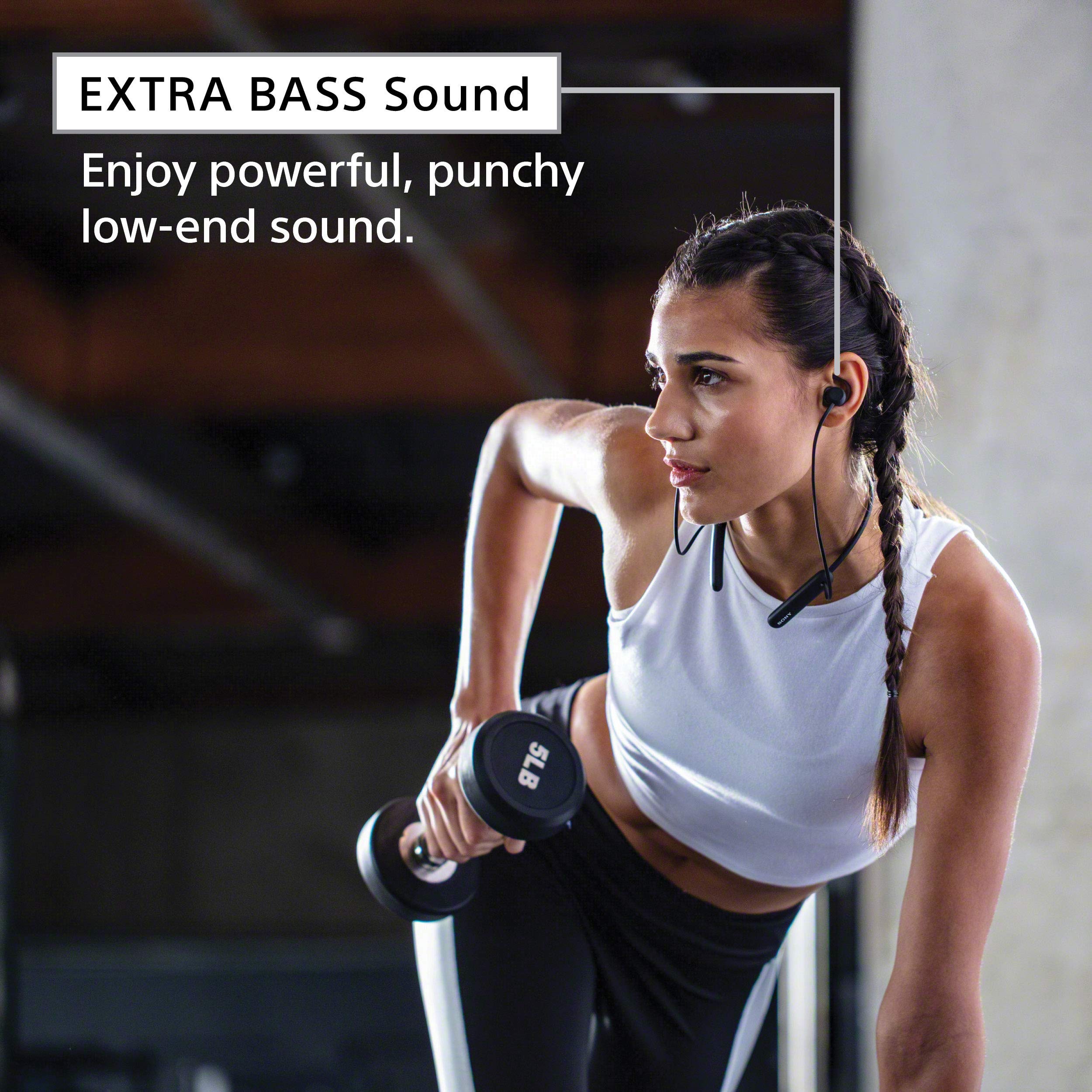Sony WI-SP510 Extra Bass Wireless Bluetooth In-Ear Headphones with Mic - Black (Renewed)