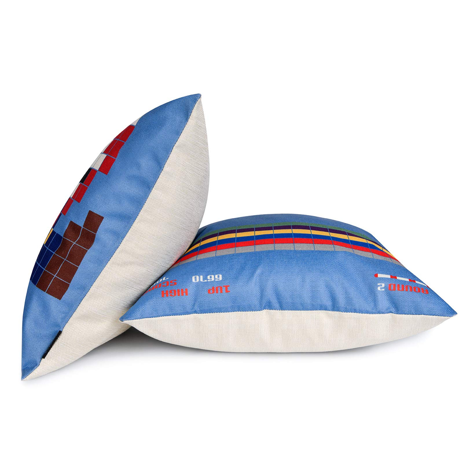 Pillow Cases Super Mario Decorative Throw Pillow Covers 18 x 18 Inches Set of 2 Light Blue