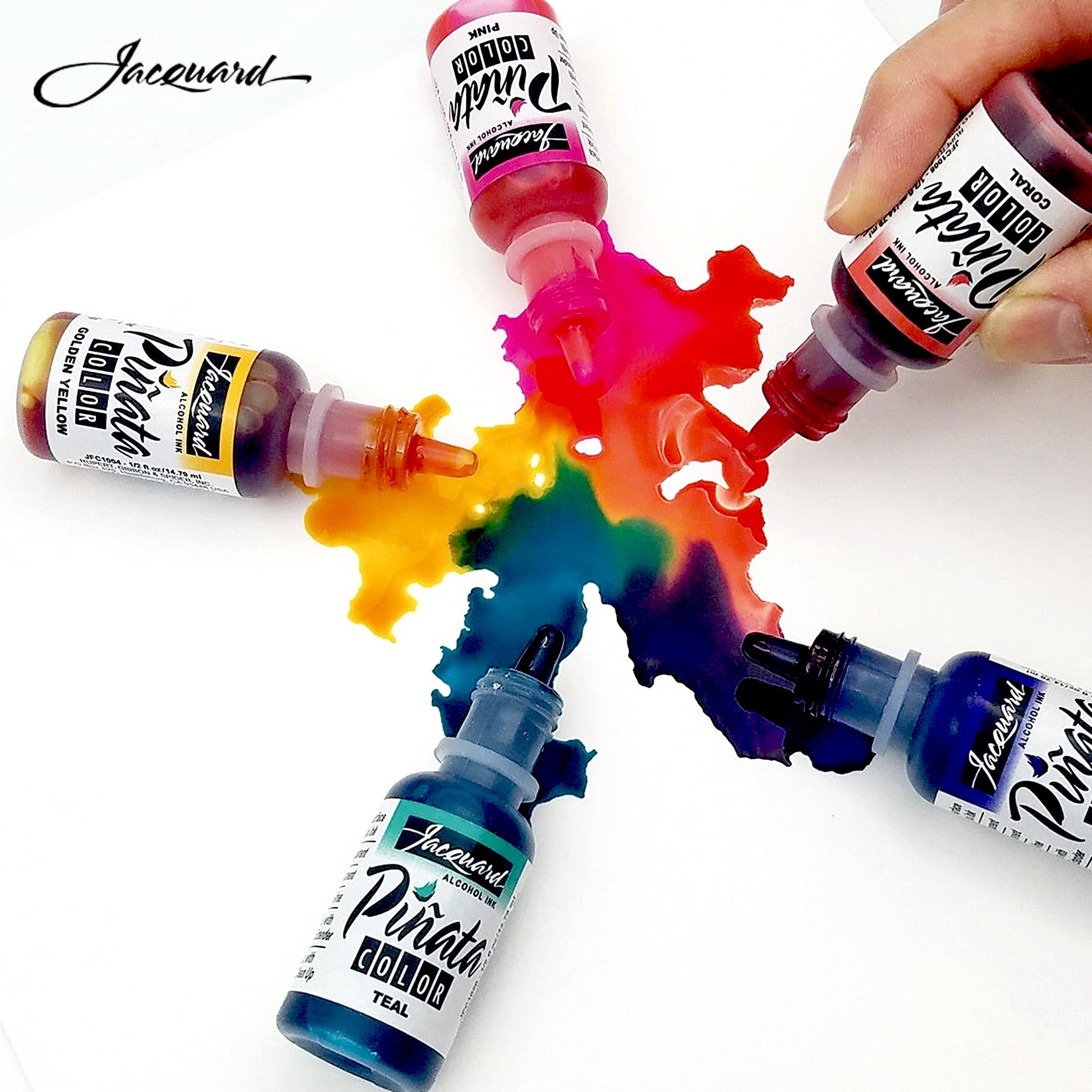 Pinata Brass Alcohol Ink 4-Ounce, Pixiss 20ml Needle Tip Applicator Bottle and Funnel, Bundle for Yupo and Resin
