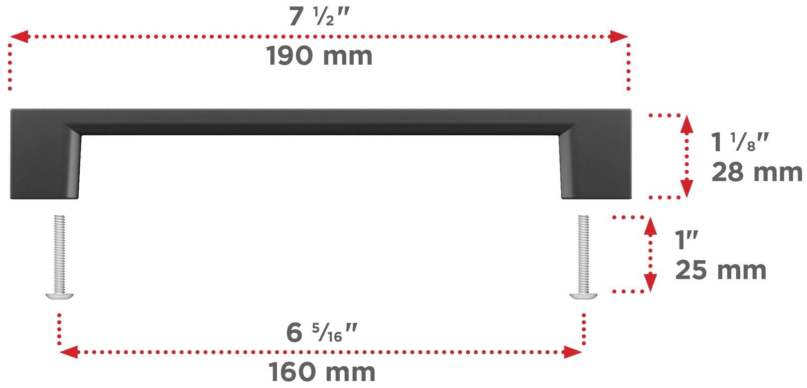 Richelieu BP8160160140 Richelieu BP8160160 6-5/16 Inch Center to Center Handle Cabinet Pull