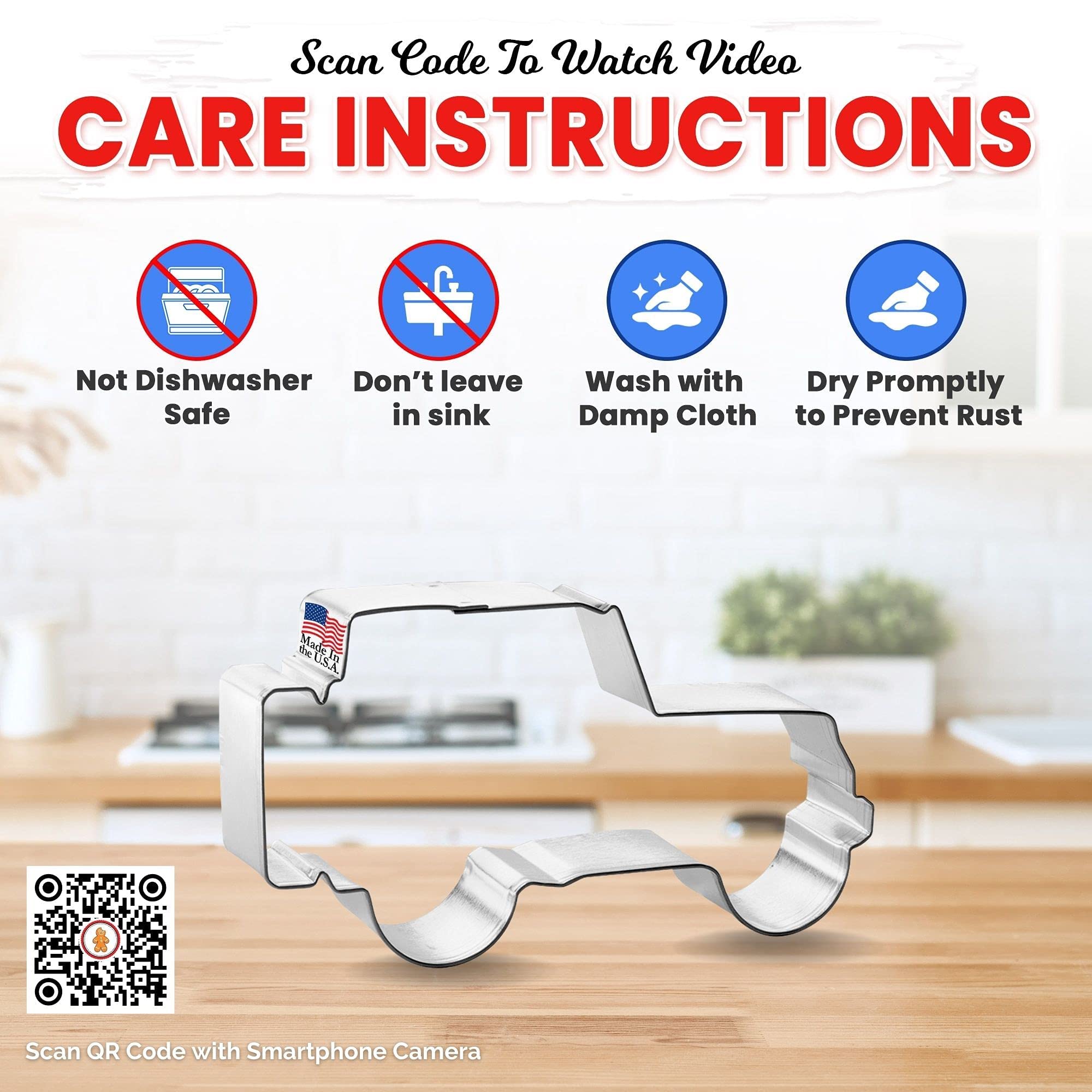 SUV Military Off-Road Vehicle Cookie Cutter 4.25 Inch β Made in the USA β Foose Cookie Cutters Tin Plated Steel - SUV Cookie Mold