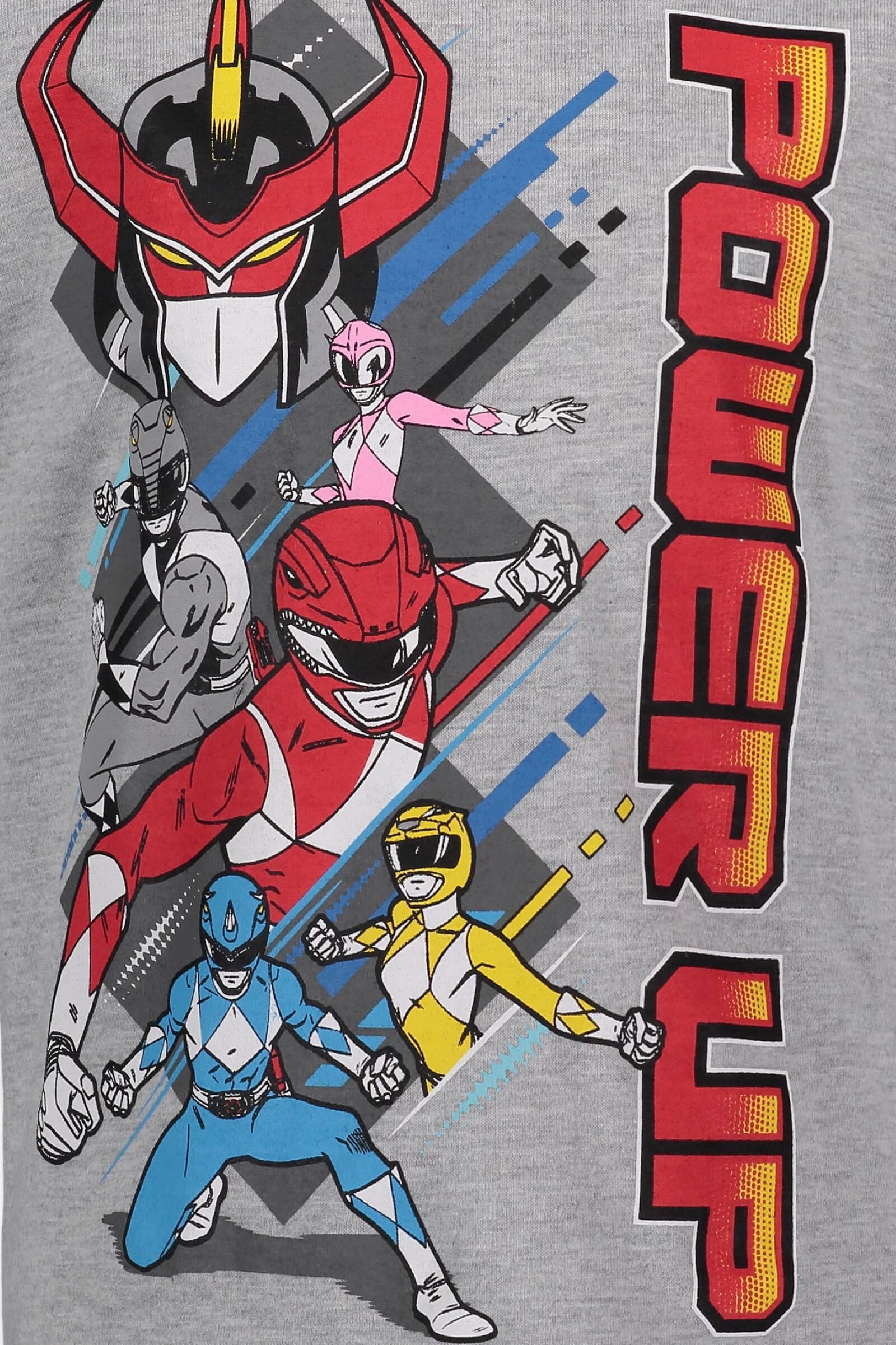 Power Rangers Toddler Boys 2 Pack Graphic Short Sleeve T-Shirt Red Grey 4T