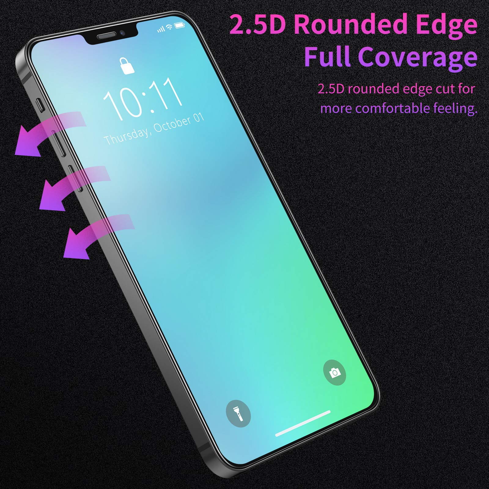 RIWNNI Screen Protector Compatible with iPhone 12/12 Pro [3 Pack], HD Clear Tempered Glass Screen Protector for iPhone 12/12 Pro 6.1-Inch [Easy Installation Frame] [Bubble Free] [Case Friendly]
