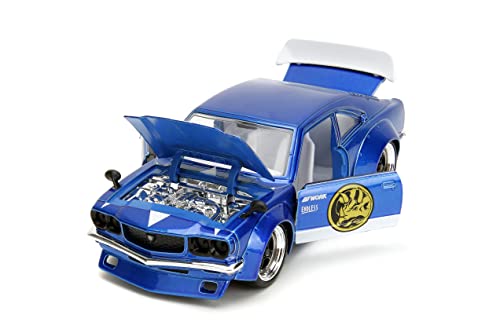 Power Ranges 1:24 1974 Mazda RX-3 Die-Cast Car & 2.75" Blue Ranger Figure, Toys for Kids and Adults
