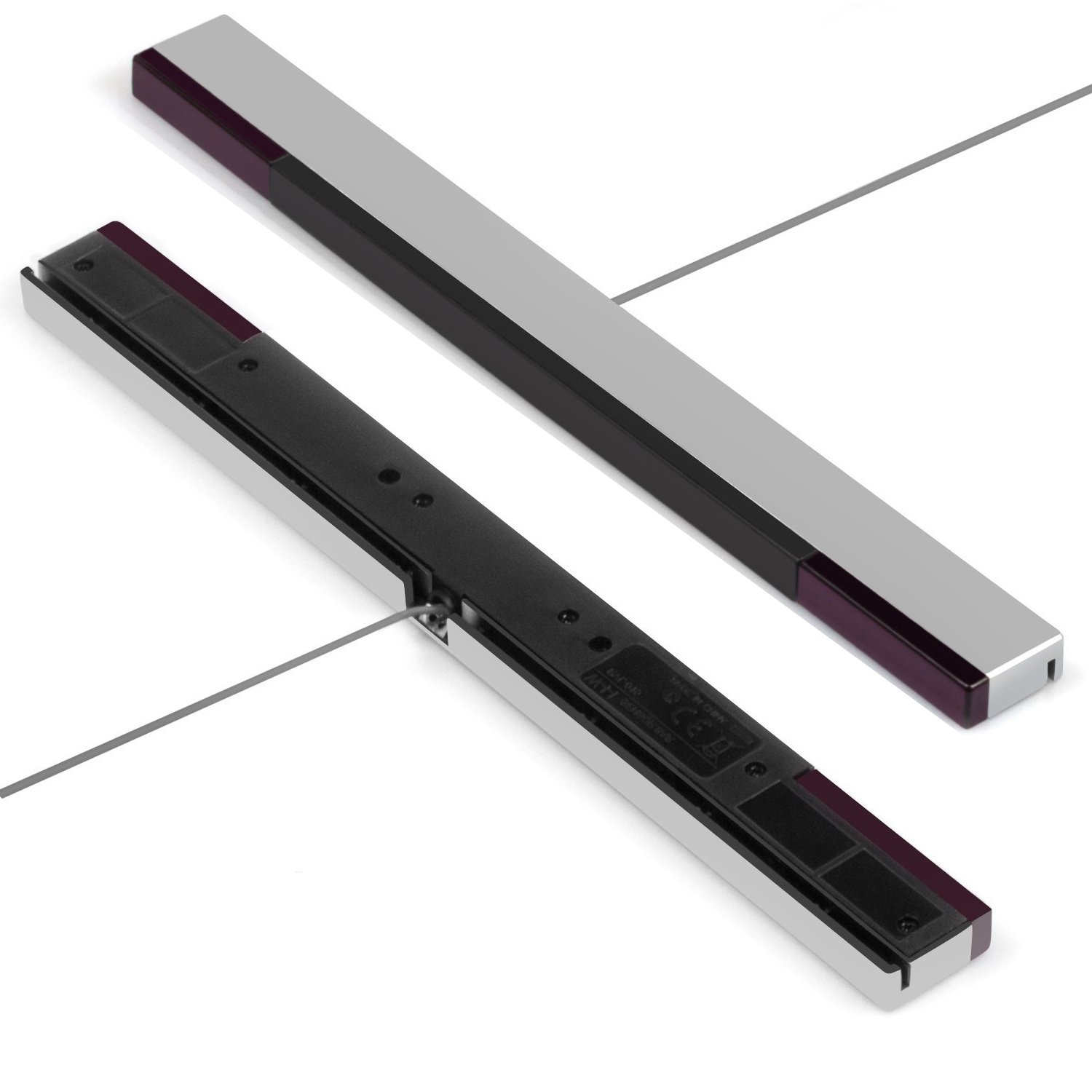 PERRIROCK Wired Infrared Ray Motion Sensor Bar for Nintendo Wii and Wii U Console (Black/Silver)