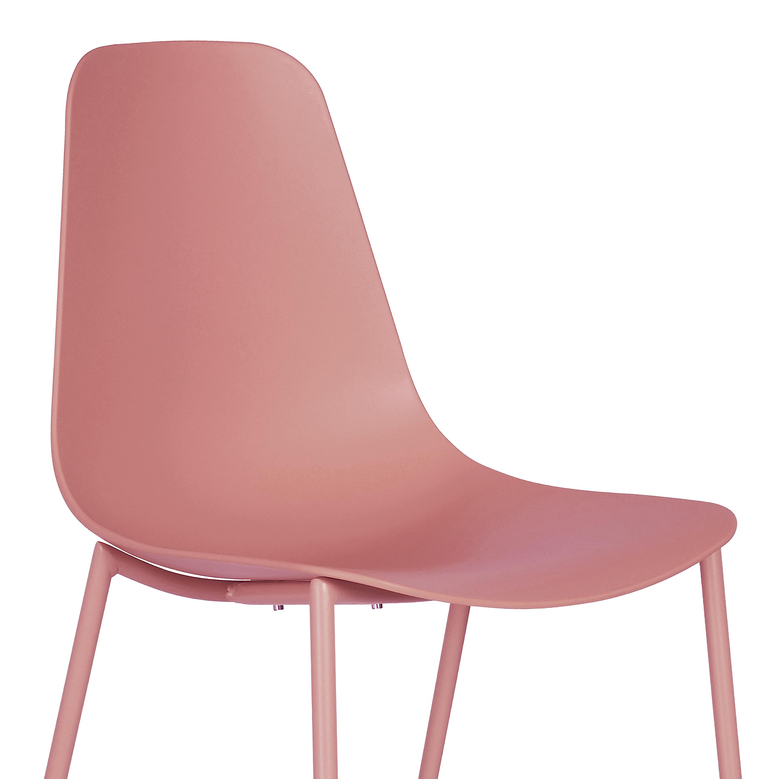 POLY & BARK Isla Modern Kitchen Chairs Set of 4 - Plastic Dining Chair with Metal Legs - Quick Assembly Simple Cafe Chairs Plastic for Indoor or Outdoor - White