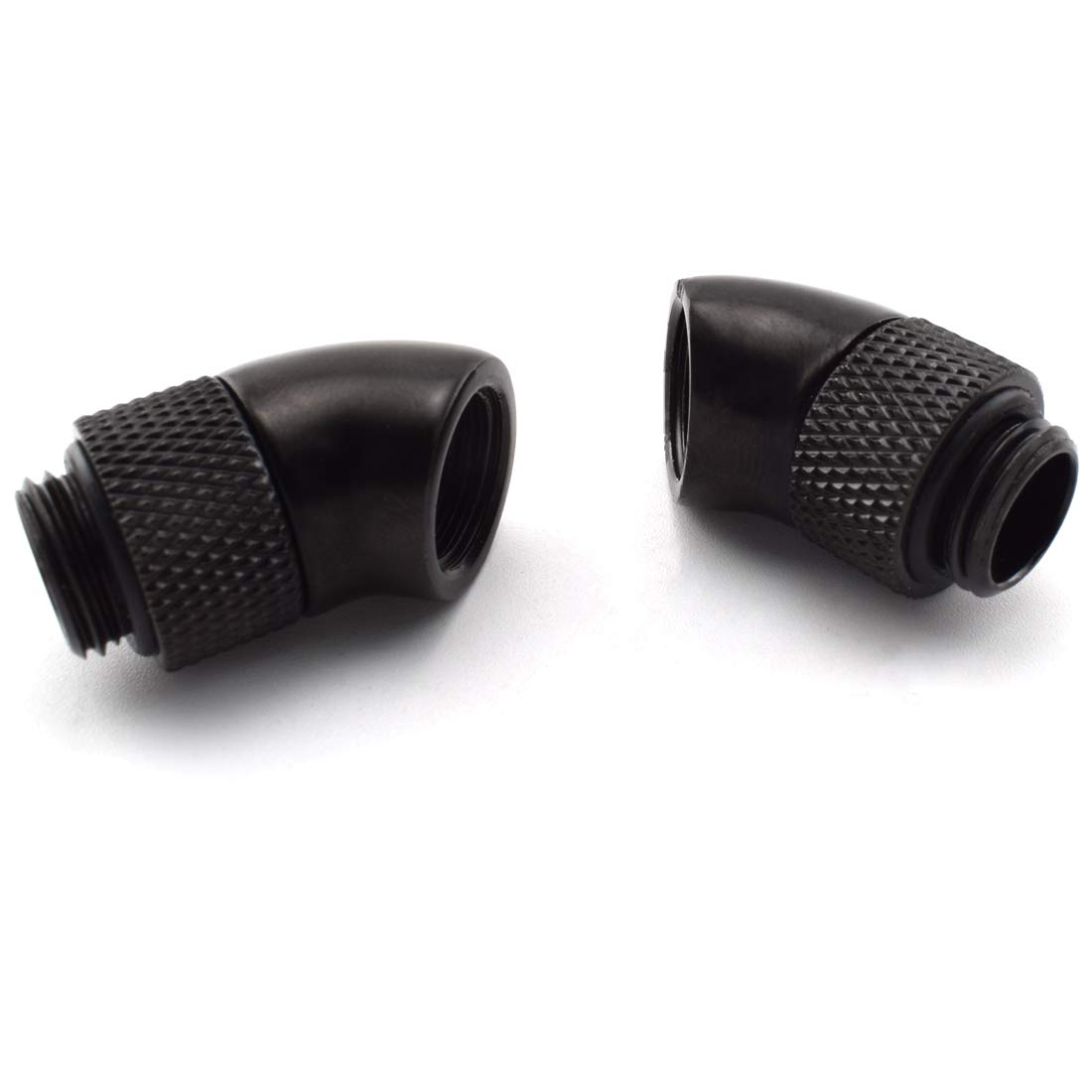 SDTC Tech 4-Pack G1/4" Male to Female 45° Rotary Fitting Extender Elbow Connector for PC Water Cooling System