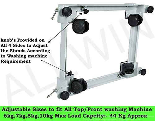 SK Traders TAFTA Heavy Duty Front/Top Load Washing Machine/Refrigerator Trolley Stand 99.9% Made of Metal (Weight Lift Upto 44Kg) Black